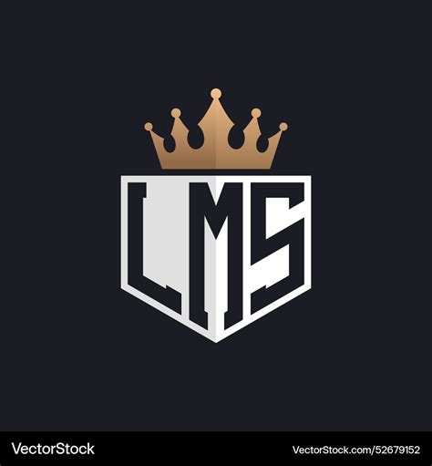 Luxury Lms Logo With Crown Elegant Initials Vector Image