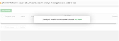 Currently Not Installed Docker Or Docker Compose Click Install