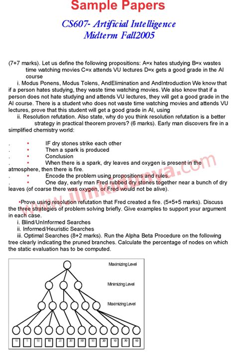 Cs607 Artificial Intelligence Master Of Computer Science Vu University