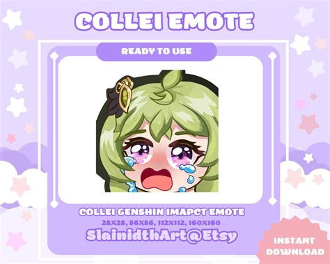 Collei Genshin Impact Sad Emote For Twitch And Discord Download Digital Files Twitch Emotes