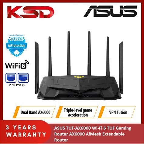 Asus Tuf Ax6000 Wi Fi 6 Tuf Gaming Router Ax6000 Aimesh Extendable Router Shopee Malaysia