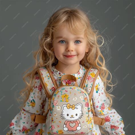 A Girl With A Hello Kitty Outfit That Says Hello Kitty Premium Ai