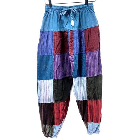 Vintage Kathmandu Patchwork Pant Small Hippie Boho Pockets Etsy