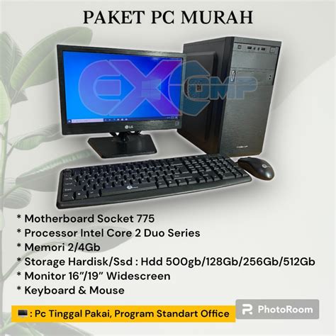 Jual Komputer Pc Fullset Core Duo Monitor Tinggal Pakai Oaket Pc Murah Shopee Indonesia