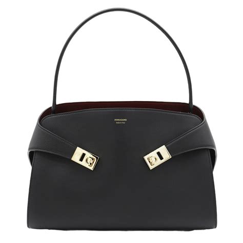 Ferragamo Black Calf Leather Top Handle Bag Salvatore Ferragamo