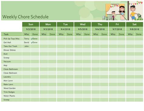 Tableau Planning Excel Young Planneur
