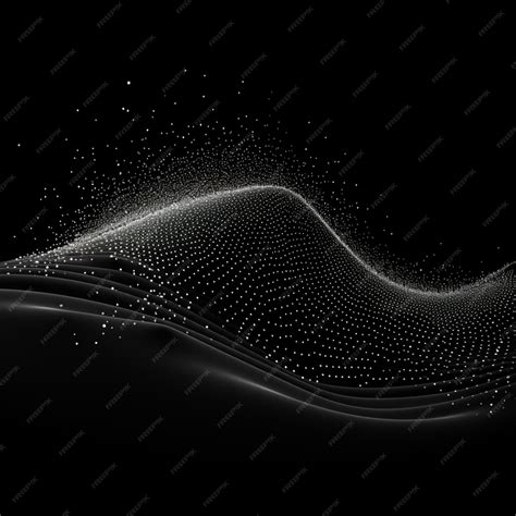 Premium Photo Flowing Point Particle Wave Pattern Halftone Black
