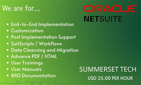 Do Complex Netsuite Workflows By Summerset Tech Fiverr