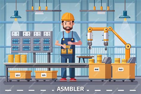 Premium Photo Flat Style Vector Assembler Character Illustration