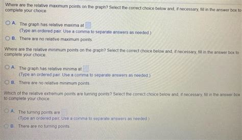 Solved Where Are The Relative Maximum Points On The Graph