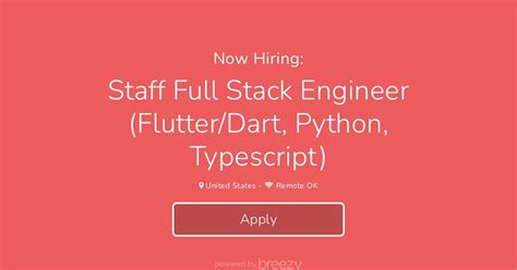 Staff Full Stack Engineer Flutterdart Python Typescript At Olly Olly