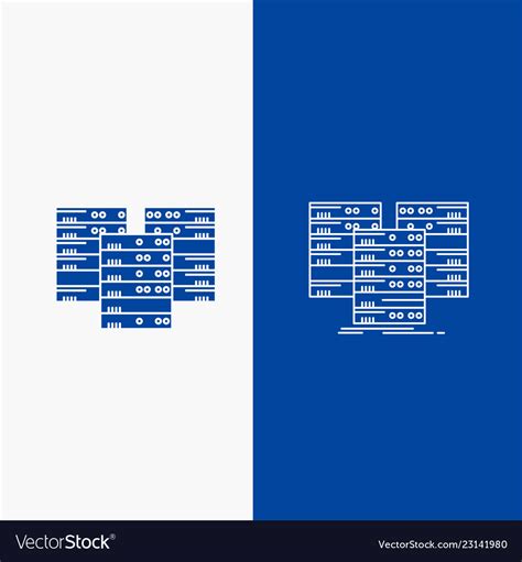 Center Centre Data Database Server Line And Glyph Vector Image