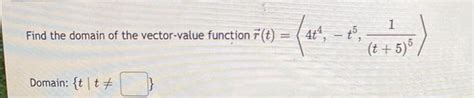 Solved Find The Domain Of The Vector Value Function