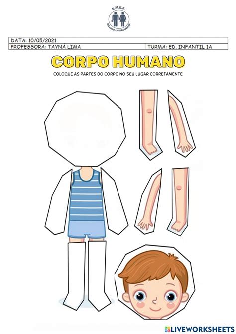 Corpo Humano Online Pdf Exercise For Ed Infantil