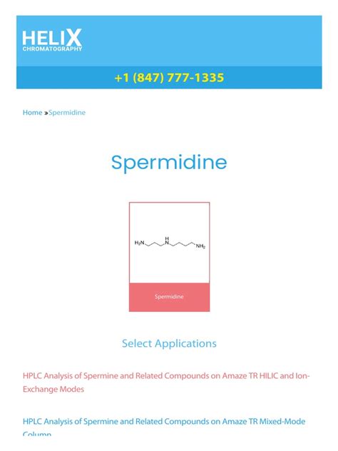 Hplc Methods For Analysis Of Spermidine Helix Chromatography Pdf