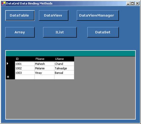 Data Binding In DataGrid Control Part 1