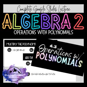 Algebra Lesson Operations With Polynomials By Gladman Creations