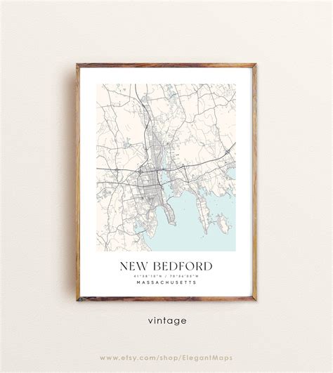 New Bedford Massachusetts Map New Bedford Ma Map New Bedford Etsy