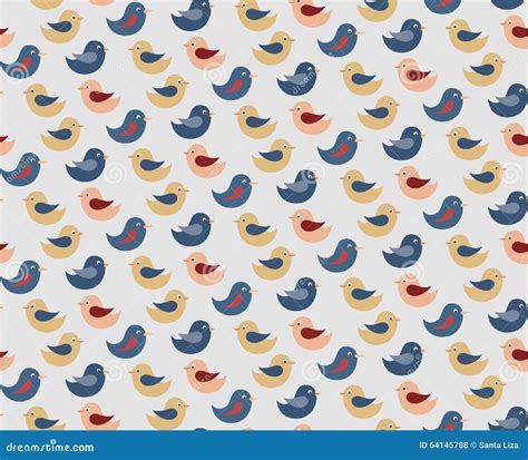 seamless bird pattern vector illustration stock illustration