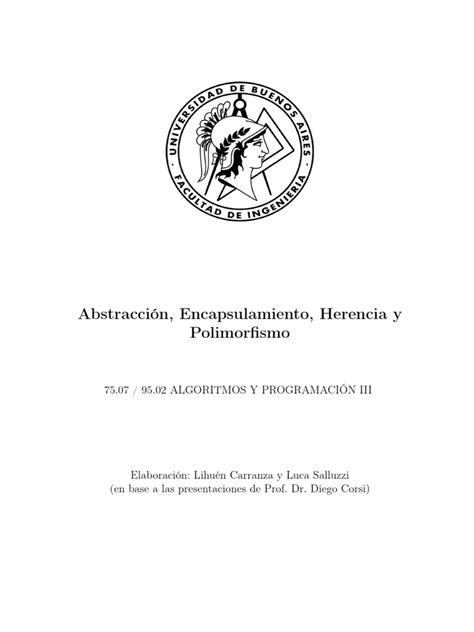 Apunte 2 Abstracción Encapsulamiento Herencia Y Polimorfismo Pdf Herencia Programación