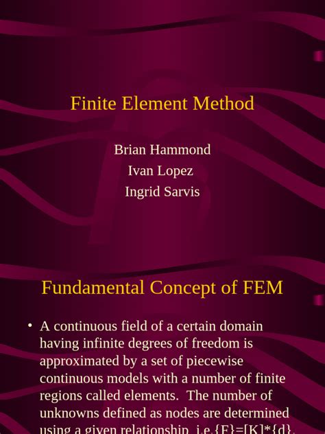 finite element method pdf finite element method mathematical analysis