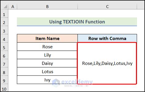 How To Convert Column To Row With Comma In Excel 3 Ways