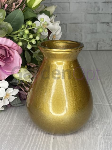 Vs 185 Ваза стекло глянец золото арт Gt 180 Tr H 12 см Стеклянные вазы оптом Купить с