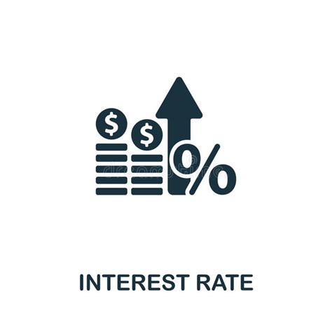 Interest Rate Icon Monochrome Simple Line Stock Market Icon For