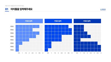 키워드 분석 데이터 시각화 파란색 차트 현대적인 레퍼런스 Ppt 파란펭귄