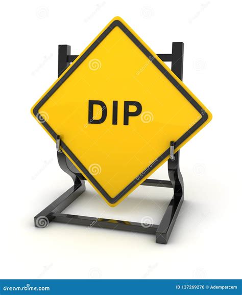 Road Sign Dip Stock Illustration Illustration Of Render 137269276