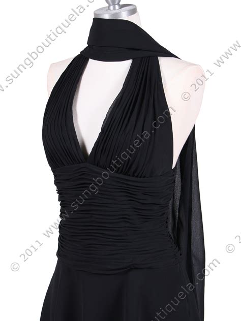 Black Chiffon Halter Cocktail Dress Sung Boutique L A