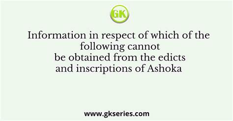 Information In Respect Of Which Of The Following Cannot Be Obtained From The Edicts And