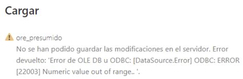 Solved Datasourceerror Odbc Error 22003 Numeric Val