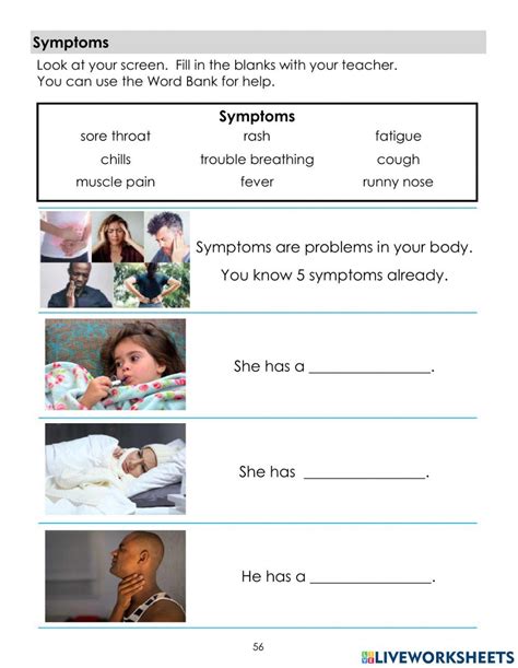 Symptom Sentences Worksheet Live Worksheets