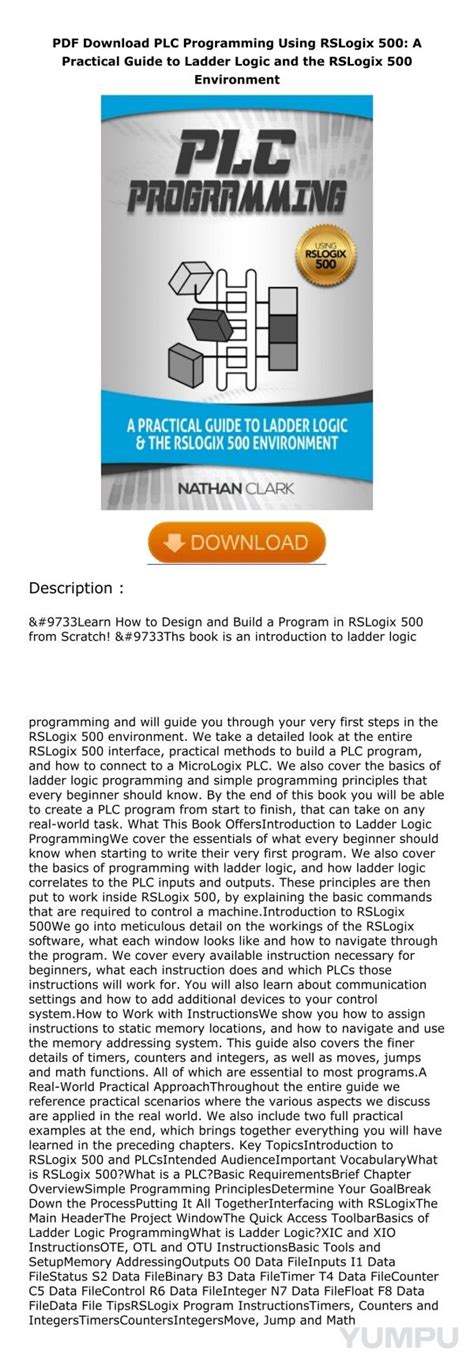 Pdf Download Plc Programming Using Rslogix 500 A Practical Guide To