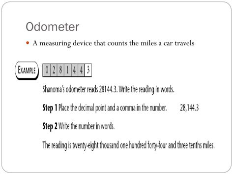 PPT Lesson 5 Reading An Odometer PowerPoint Presentation Free Download ID 1974306