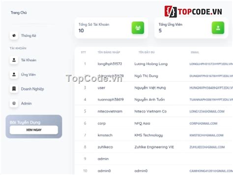 Code đồ án Website Tuyển Dụng Bằng Php Mysql