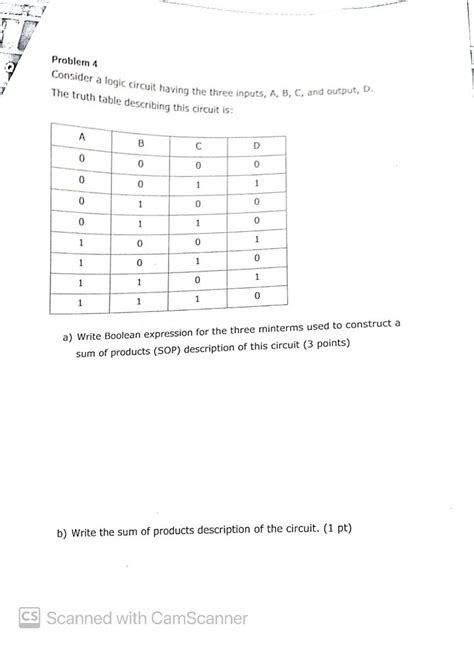 Solved Problem Consider A Logic Circuit Having The Three Chegg