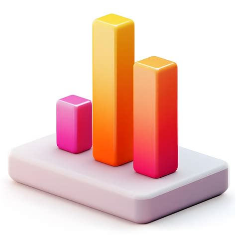 3d Bar Chart Icon For Data Analysis And Resource Management Premium