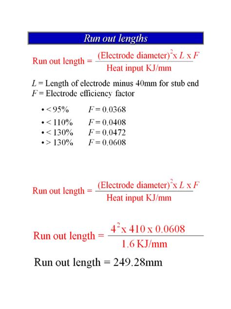 Run Out Length Efficiency Factors Pdf