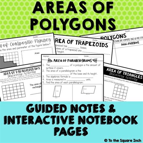 Area Of Polygons Interactive Notebook To The Square Inch