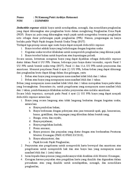 2115654033 Deductible And Non Deductible Expense Pdf