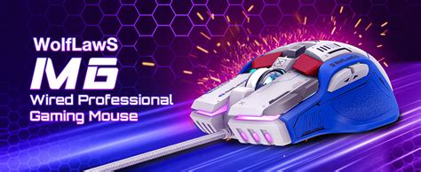 Wolflaws M6 Rgb Gaming Mouse 12800 Dpi Wired Pc Gamer Mice