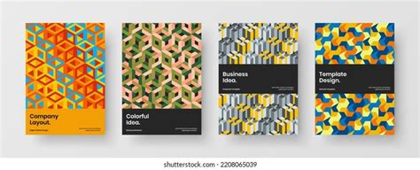 Isolated Geometric Shapes Poster Layout Set Stock Vector Royalty Free 2208065039 Shutterstock