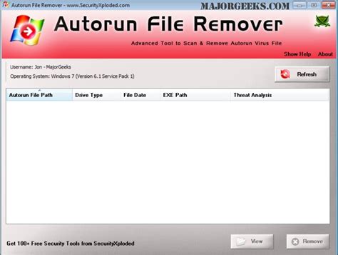 Download AutoRun File Remover MajorGeeks