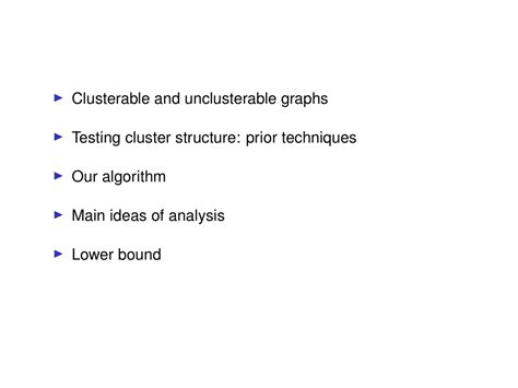 Testing Graph Cluster Structure In Sublinear Time Yuval Peres