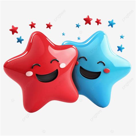 빨간색과 파란색 만화 별 친구 또는 가족 만화 별 빨간색 Png 일러스트 및 이미지 에 대한 무료 다운로드 Pngtree