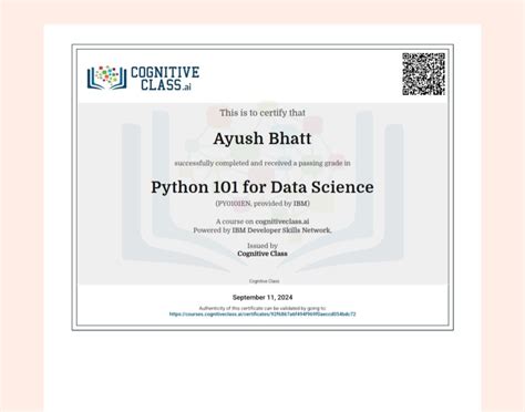 Completed Python For Data Science Course By Cognitive Class Ai Ayush Bhatt Posted On The