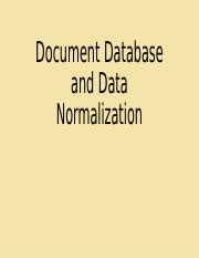 Understanding Document Databases: Normalization vs. | Course Hero