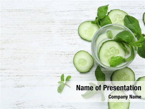Antioxidant Glass Of Delicious Cucumber Powerpoint Template Antioxidant Glass Of Delicious